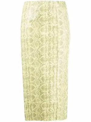 Remain Birger Christensen Snakeskin-print Midi Skirt