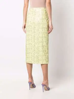 Remain Birger Christensen Snakeskin-print Midi Skirt