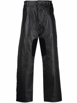 DIESEL® Straight-leg Leather Trousers