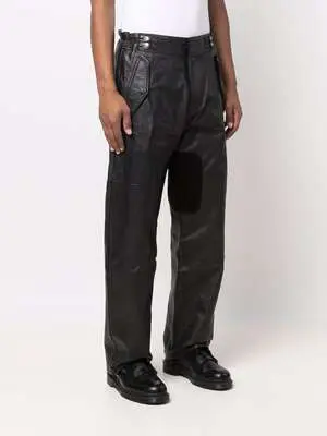 DIESEL® Straight-leg Leather Trousers
