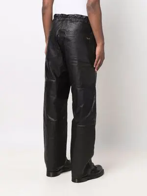 DIESEL® Straight-leg Leather Trousers