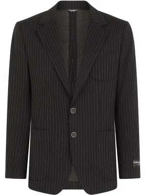 Dolce & Gabbana Pinstriped Single-breasted Blazer - Black
