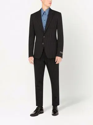 Dolce & Gabbana Pinstriped Single-breasted Blazer - Black