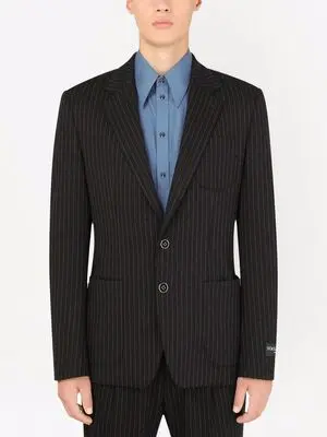 Dolce & Gabbana Pinstriped Single-breasted Blazer - Black