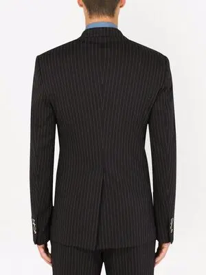 Dolce & Gabbana Pinstriped Single-breasted Blazer - Black