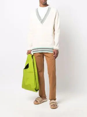 Kenzo Slim-fit Logo-patch Stretch-cotton Trousers