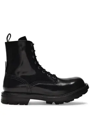 Alexander McQueen High-shine Ankle Boots - Black