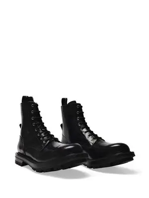 Alexander McQueen High-shine Ankle Boots - Black