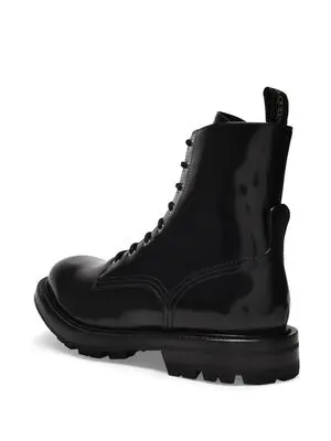 Alexander McQueen High-shine Ankle Boots - Black