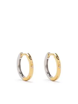 DOWER & HALL Medium Reversible Diamond Huggie Hoops