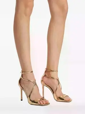 JIMMY CHOO Azia Metallic Sandals - Yellow