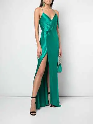 Michelle Mason Strappy Wrap Cowl Gown