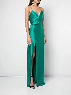 Michelle Mason Strappy Wrap Cowl Gown
