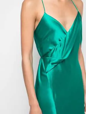 Michelle Mason Strappy Wrap Cowl Gown