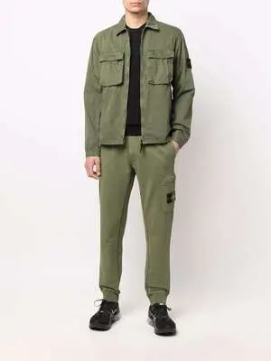 Stone Island Compass-logo Zip-up Shirt Jacket