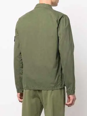 Stone Island Compass-logo Zip-up Shirt Jacket