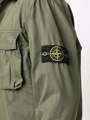 Stone Island Compass-logo Zip-up Shirt Jacket