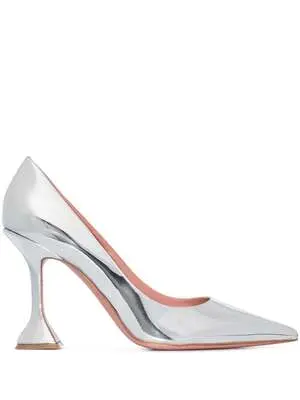 Amina Muaddi Ami 95mm Metallic-finish Pumps