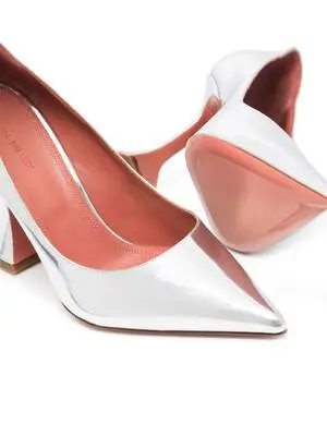 Amina Muaddi Ami 95mm Metallic-finish Pumps