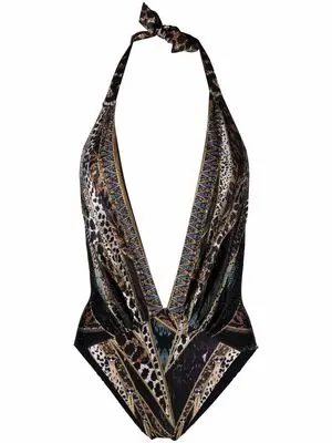 Camilla Lady Tardut-print V-neck Wimuit