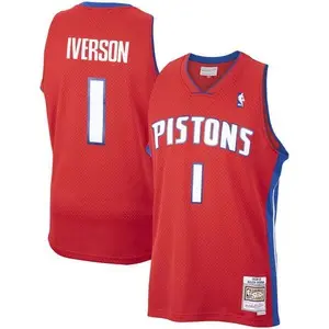 Mitchell & Ness Allen Iverson Detroit Pistons 2008/09 Hardwood Classics Swingman Jersey - Red