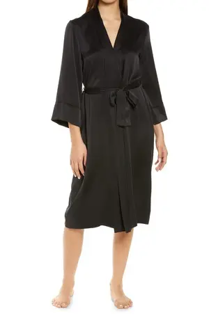 PAPINELLE Silk Robe Black