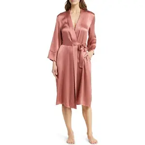 PAPINELLE Silk Robe - Soft Cinnamon