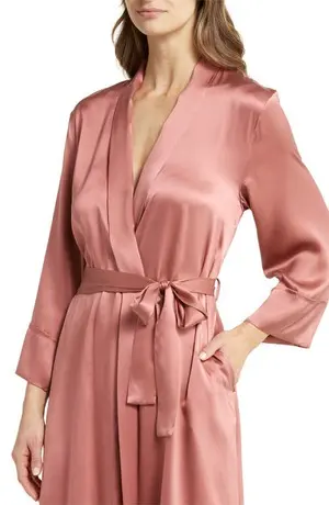 PAPINELLE Silk Robe - Soft Cinnamon