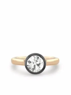 PRAGNELL 18kt Rose And Blackened White Gold Diamond Ring - Pink