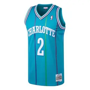 Mitchell & Ness Larry Johnson Charlotte Hornets 1992/93 Hardwood Classics Swingman Jersey - Teal