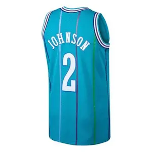 Mitchell & Ness Larry Johnson Charlotte Hornets 1992/93 Hardwood Classics Swingman Jersey - Teal