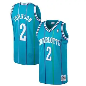 Mitchell & Ness Larry Johnson Charlotte Hornets 1992/93 Hardwood Classics Swingman Jersey - Teal