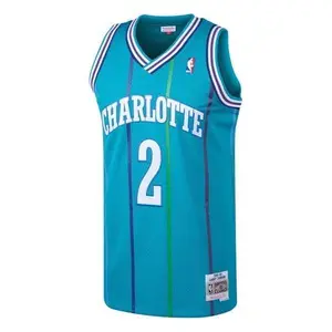 Mitchell & Ness Larry Johnson Charlotte Hornets 1992/93 Hardwood Classics Swingman Jersey - Teal