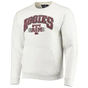 LEAGUE COLLEGIATE WEAR Heathered Gray Texas A&m Aggies Upperclassman Pocket Pullover Sweatshirt