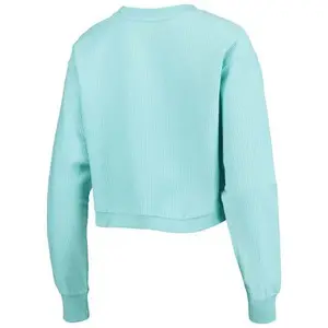 LEAGUE COLLEGIATE WEAR Nebraska Huskers Corded Timber Crop Pullover Sweatshirt - Light Blue