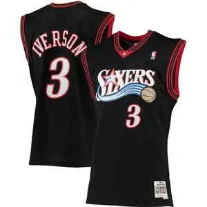 Mitchell & Ness Allen Iverson Philadelphia 76ers 2000/01 Big & Tall Hardwood Classics Swingman Jersey - Black