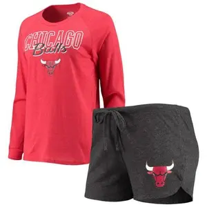 CONCEPTS SPORT Chicago Bulls Graphic T-shirt And Shorts Set - Heather Black
