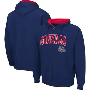 COLOSSEUM Gonzaga Bulldogs Arch & Logo 3.0 Full-zip Hoodie - Navy