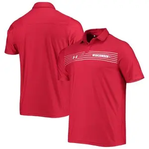 Under Armour Wisconsin Badgers Sideline Chest Stripe Performance Polo