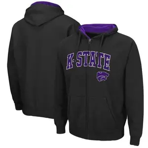 COLOSSEUM Kansas State Wildcats Arch & Logo 3.0 Full-zip Hoodie - Black