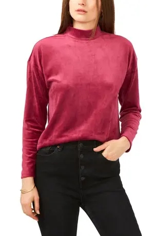 1.State Velour Turtleneck Top - Plum Fairy