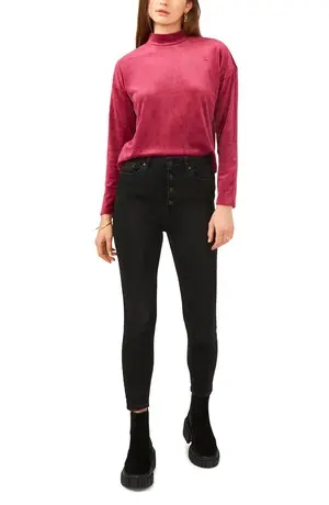 1.State Velour Turtleneck Top - Plum Fairy