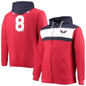 Profile Alexander Ovechkin Washington Capitals Big & Tall Colorblock Full-zip Hoodie - Red