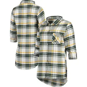 CONCEPTS SPORT Oakland Athletics Plaid Flannel Nightshirt - Green