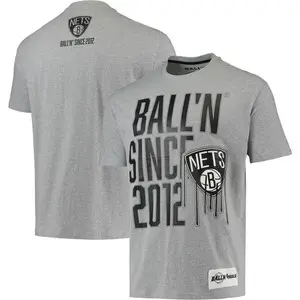 BALL'N Heathered Gray Brooklyn Nets Since 2012 T-shirt - Heather Gray