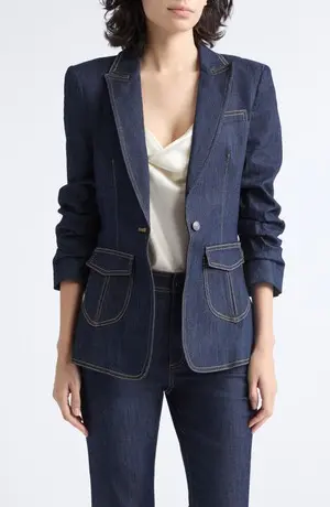 Cinq À Sept Louisa Cotton Blend Jacket - Indigo