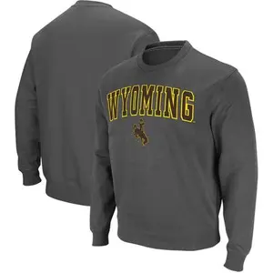 COLOSSEUM Wyoming Cowboys Arch & Logo Tackle Twill Pullover Sweatshirt - Charcoal