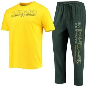 CONCEPTS SPORT Gold Oakland Athletics Meter T-shirt And Pants Sleep Set - Green