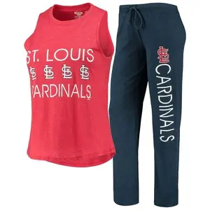 CONCEPTS SPORT Red St. Louis Cardinals Meter Muscle Tank Top & Pants Sleep Set - Navy