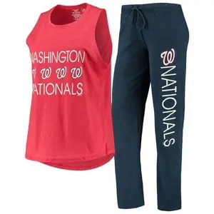 CONCEPTS SPORT Red Washington Nationals Meter Muscle Tank Top & Pants Sleep Set - Navy